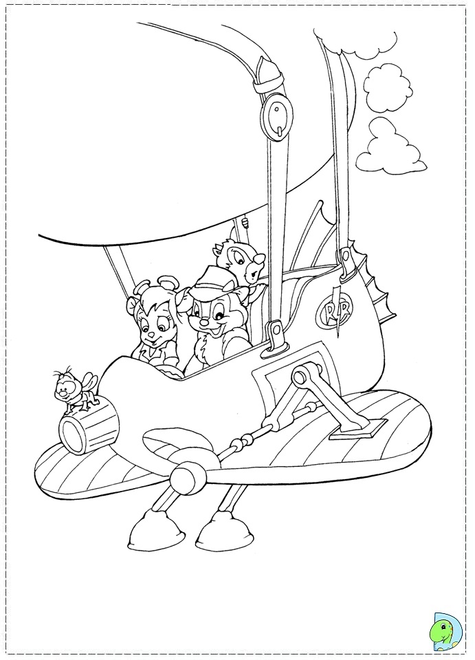 Chip and Dale Coloring pages- DinoKids.org
